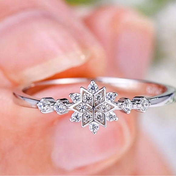 Jewelry | Snowflake Ring Silver Stamped 925 | Poshmark